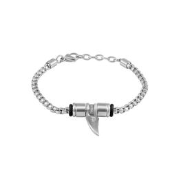 Police Herren Armband &raquo;Serrator Zahn&laquo; silber 22cm, Edelstahl Kautschuk