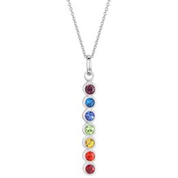 Firetti Damen Kette mit Anh&auml;nger &raquo;Schmuck Geschenk Silber 925 Halsschmuck Halskette Panzerkette Chakra&laquo; mit Kristallstein (synth.) silber Silber 925 (