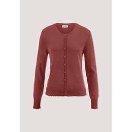 hessnatur Strick Jacke Regular aus Leinen mit Baumwolle und Viskose in terrakotta | Gr.: XL