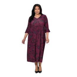 Ulla Popken Kleid in dunkel weinrot | Gr.: 54-56