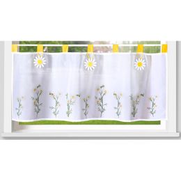 Weckbrodt-Gardinen Scheibengardine &raquo;Madita&laquo; Schlaufen 1 Stk. tlg. Bistro, Voile, floral, bedruckt, HxB 45x120cm, Gardine, Store bunt Voile, Polyester 45cm, Schlaufen, 