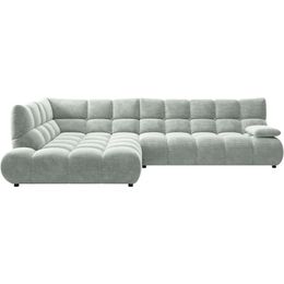 Home Affaire Ecksofa &raquo;Cozy Bubble, mit klappbarer Armlehne, Breite 324 cm&laquo; mit eleganter Steppung, Rundumbezug & weicher Polsterung grau 100% 