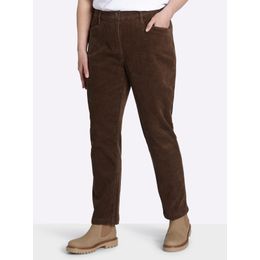 sheego Gro&szlig;e Gr&ouml;&szlig;en Cordhose mit schmalem Bein, schoko, Gr&ouml;&szlig;e 44 - Damen
