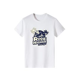 Lapaplus Shirt 'Women Retro Island Palm Tree RISE HIGHER Slogan Print T-Shirt' Damen Gr&ouml;&szlig;e XL wei&szlig;