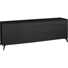 M&auml;usbacher Lowboard M&Auml;USBACHER, grau, Wohnzimmer, Sideboards, "Imola", M&auml;usbacher Lowboard mit Glasfront und Glasoberplatte