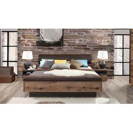 Bett FORTE, B:220cm L:242cm, braun, Schlafzimmer, Betten, "Jacky, Belastbarkeit 250 kg, Stauraum", Polsterkopfteil und integrierte Bettbank aus