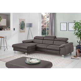 Ecksofa COTTA, B:244cm H:72cm T:166cmelefant, Microfaser PRIMABELLE (100% Polyester);Kunstleder SOFTLUX(100%Polyurethan);Feinstruktur (100%