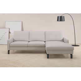 Ecksofa Home Affaire, B:244cm H:86cm T:164cm, wei&szlig;, 100% Leder, Wohnzimmer, Sofas, inkl. saugroboterfreundliche H&ouml;he & schmale Armlehnen