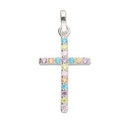 Adelia&acute;s ADELIA ́S Damen Kettenanh&auml;nger "Kreuzanh&auml;nger 925 Silber mit Zirkonia", mit Zirkonia, Silber 925 (Sterlingsilber), bunt, Silber 925 (Sterlingsilber),
