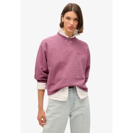 Superdry Damen Sweatshirt "ESSENTIAL LOGO OVERDYED SWEAT", rosa, Gr. M, unifarben, Sweatware, Obermaterial: 100% Baumwolle, Sweatshirts, l&auml;ssig