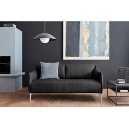 2,5-Sitzer W.Schillig, B:174cm H:78cm T:84cm, schwarz, Longlife Xtra-Leder Z59: Glattleder mit modischer Pr&auml;gung. Hautst&auml;rke 0, 9 - 1, 1 mm., Sofas,