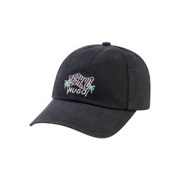 Hugo Damen Baseball Cap "Astryd-EM", schwarz, bestickt, unifarben, Twill, Baumwolle, Caps, aus Baumwoll-Twill, bestickt