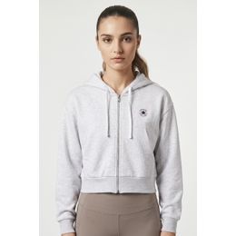 Converse Damen Sweatjacke "WOMEN'S Converse RETRO FULL-ZIP HOODIE", grau, Gr. XXL, meliert, Sweatware, Obermaterial: 80% Baumwolle, 20% Polyester,