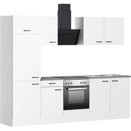 K&uuml;chenzeile Optifit, B:270cm H:210cm T:60cm, wei&szlig;, Komplettk&uuml;chen-Sets, "OPTImulti", Breite 270 cm, wahlweise mit E-Ger&auml;ten