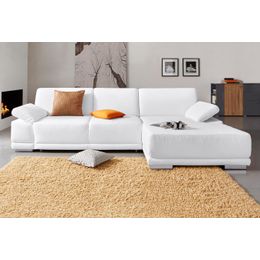 Sit & More Ecksofa SIT & MORE, B:282cm H:80cm T:162cm, wei&szlig;, Kunstleder SOFTLUX;Struktur ( 100% Polyester);Struktur fein ( 90% Polyester; 10%