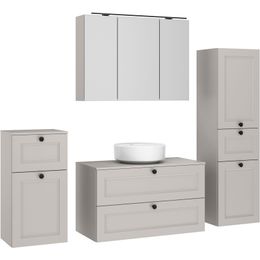 Badm&ouml;bel-Set Nobilia, B:210cm H:184cm T:48,2cm, beige, Kastenm&ouml;bel-Sets, "Cascada", vormontiert, mit Soft-Close, in vier Breiten