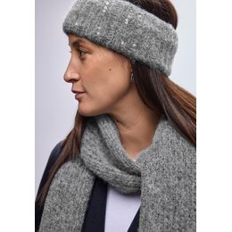 Street One Damen Stirnband, grau, unifarben, Stoff, Materialmix, M&uuml;tzen, aus softem Materialmix