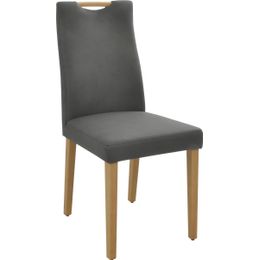 K+w Komfort & Wohnen Esszimmerstuhl, B:47cm H:98cm T:61cm, grau, K+W KOMFORT & WOHNEN, St&uuml;hle, "Toledo", 4-Fu&szlig; Massivholzstuhl mit Griff