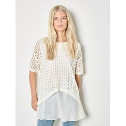 Apricot Damen Tunikashirt "Tunika aus Strick", wei&szlig;, Gr. 40, gestreift, Strick, Obermaterial: 51% Polyacryl PAN. 49% Polyamid PA., Shirts
