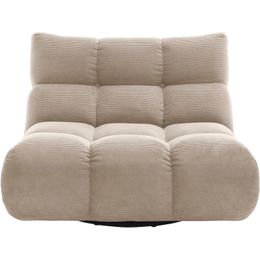 Home Affaire 1,5-Sitzer &raquo;Cozy Bubble, 360&deg; drehbarer Sessel, Breite 107 cm&laquo; mit eleganter Steppung, Rundumbezug & weicher Polsterung beige 95% 