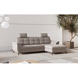 Sit & More Ecksofa SIT & MORE, B:262cm H:92cm T:164cm, grau, 95% Polyester 5% Polyamid, Wohnzimmer, Sofas, "Zora", wahlweise mit Schlaffunktion und Bettkasten