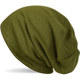 styleBREAKER Herren Beanie "Beanie mit All Over Glitzer", gr&uuml;n, Modisch, Obermaterial: 100% Viskose CV., M&uuml;tzen