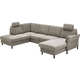 Wohnlandschaft DIE PLANBAR, B:305cm H:90cm T:200cm, beige, 100% Polyester, Sofas, "ZE-EM18013 U-Form, Breite 305 cm", wahlweise mit Kopfst&uuml;tzen und