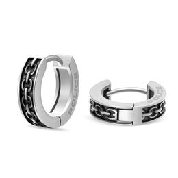 Police Damen Paar Creolen &raquo;Chainset Kettenoptik&laquo; silber 14mm, Edelstahl