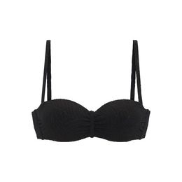 Lascana B&uuml;gel-Bandeau-Bikini-Top 'Fay' schwarz Gr. 42 Cup C. Mit Seitlichen St&auml;bchen Und Mit B&uuml;gel. Nachhaltig.