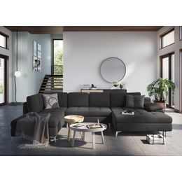 Sit & More Wohnlandschaft SIT & MORE, B:346cm T:201cm, grau, Sofas, "Latigo U-Form", mit Mega-Recamiere, wahlweise mit Schlaffunktion und Bettkasten