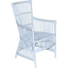 Esszimmersessel, B:55cm H:96cm T:62cm, wei&szlig;, HOFMANN LIVING AND MORE, Sessel, Handgeflochten, mit und ohne Sitzkissen lieferbar