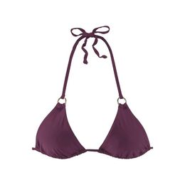 Lascana Triangel-Bikini-Top 'Italy' rot Gr. 38 Cup C/D. Mit Zierringe. Ohne B&uuml;gel