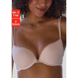 PETITE FLEUR BY LASCANA Push-up-BH beige Gr. 90AA. Vergr&ouml;&szlig;ert Optisch Die B&uuml;ste und mit B&uuml;gel