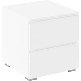 Nachtkommode Rauch, B:40cm H:42cm T:42cm, wei&szlig;, Holzwerkstoff, Sideboards, "Nachttisch Nachtkonsole Nachtschrank MAINZ", zwei praktische und