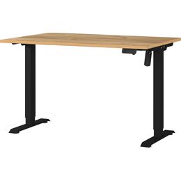 Schreibtisch Germania, B:120cm H:120cm T:80cm, braun, B&uuml;ro, Tische, "Boras", Breite 120/140/160/180 cm, Metallgestell, elektrisch h&ouml;henverstellbar