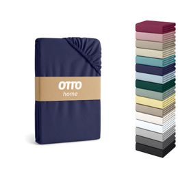 Spannbettlaken OTTO HOME, B:200cm L:200cm, blau, Jersey (145 g/m&sup2;), Obermaterial: 96% Baumwolle, 4% Elasthan, Bettlaken, "Cremona, Basic & Premium