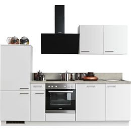 K&uuml;chenzeile KOCHSTATION, B:260cm T:60cm, wei&szlig;, Komplettk&uuml;chen-Sets, "KS-Scafa, mit h&ouml;henverstellbaren F&uuml;&szlig;en, vormontiert, mit", Soft-Close, wahl. mit