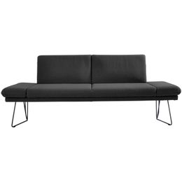 K+w Komfort & Wohnen Essbank, B:206cm H:88cm T:66cm, grau, K+W KOMFORT & WOHNEN, Wohnzimmer, Sitzb&auml;nke, "Pego Polsterbank", Seitenteilverstellung, wahlweise in 206 oder