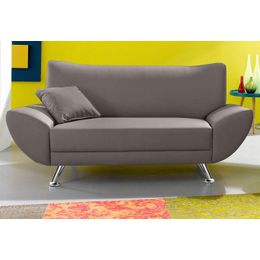 2-Sitzer Home Affaire, B:174cm H:78cm T:82cm, grau, Kunstleder SOFTLUX;Luxus-Microfaser ALCAZAR (100% Polyester);Feinstruktur (100% Polyester),