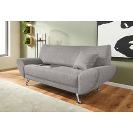 2-Sitzer Home Affaire, B:174cm H:78cm T:82cm, grau, Kunstleder SOFTLUX;Luxus-Microfaser ALCAZAR (100% Polyester);Feinstruktur (100% Polyester),
