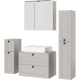 Badm&ouml;bel-Set Nobilia, B:160cm H:181cm T:49cm, beige, Kastenm&ouml;bel-Sets, "Cascada", vormontiert, mit Soft-Close