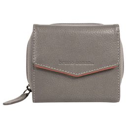 Bruno Banani Damen Geldb&ouml;rse, grau, Leder, leicht gl&auml;nzend, unifarben, Kleinlederwaren, echt Leder