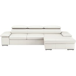 Sit & More Ecksofa SIT & MORE, B:286cm H:73cm T:174cm, wei&szlig;, NaturLEDER;Spannstoff, Wohnzimmer, Sofas, "Valantine L-Form, B: 286 cm", mit Arm- &