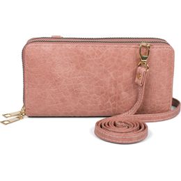 styleBREAKER Damen Umh&auml;ngetasche "2 in 1 Umh&auml;ngetasche - Geldb&ouml;rse", rosa, 100% Polyurethan PU. Futter: 100% Polyester PES., Taschen