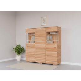 Highboard OTTO HOME, B:150cm H:145,5cm T:40cm, braun, Wohnzimmer, Sideboards, "VETRO Teilmassiv, Fronten Massivholz, Wohnzimmer,