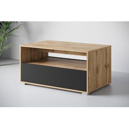 Couchtisch Home Affaire, B:90cm H:45cm T:55cm, braun, Wohnzimmer, Tische, "Kenia", Rechteckiger Kaffeetisch, 90x55 cm, mit offenem und geschlossenem