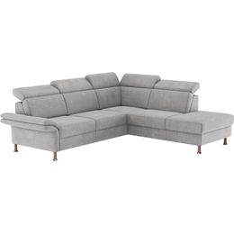 Ecksofa OTTO HOME, B:259cm H:85cm T:227cm, grau, 100% Polyester, Wohnzimmer, Sofas, "Calypso L-Form", mit Relaxfunktion motorisch im Sofa 2,5- Sitzer