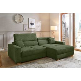Jockenh&ouml;fer Ecksofa, B:279cm T:126cm, gr&uuml;n, JOCKENH&Ouml;FER GRUPPE, Korpus: 100% Polyester;Kissen: 100% Polyester, Wohnzimmer, Sofas, "Slider L-Form, B: 277 cm