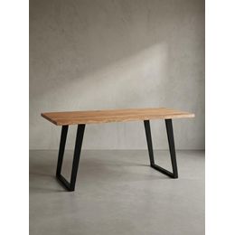 KADIMA DESIGN Schreibtisch Massiv Baumkante, Industrial Design Handarbeit | Gr.: 120 x 60 x 76 cm