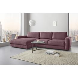 Ecksofa Home Affaire, B:303cm H:84cm T:176cm, rosa, 100% Polyester, Wohnzimmer, Sofas, "Bloomfield, bequem und elegant, Breite 303cm, L-Form",